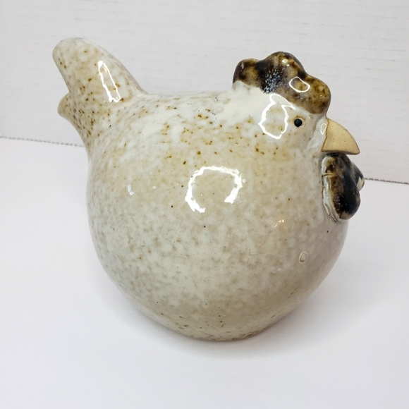 Art | Ceramic Stoneware Pottery Chubby Chicken Figurine Farmhouse Decor ...